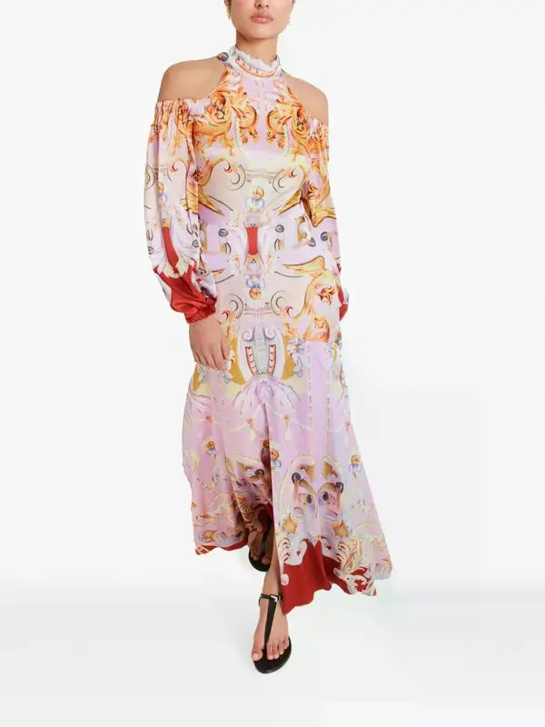 TEMPERLEY LONDON Carline Print Cold Shoulder Dress