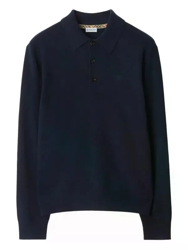 Burberry Cashmere-blend Polo Shirt - Blue