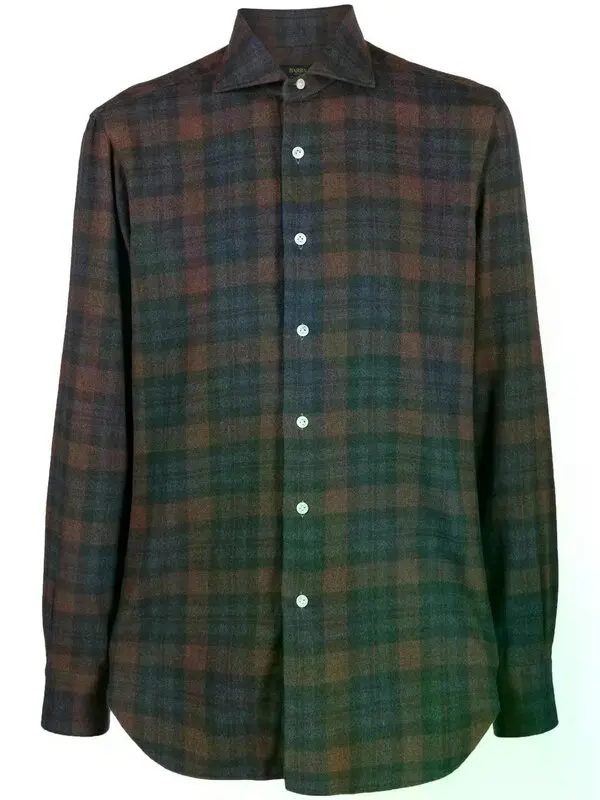 BARBA NAPOLI Check-print Button-up Shirt
