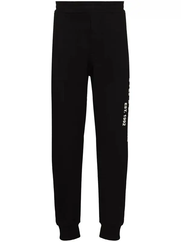 Alexander McQueen Logo Graffiti Print Track Pants - Black