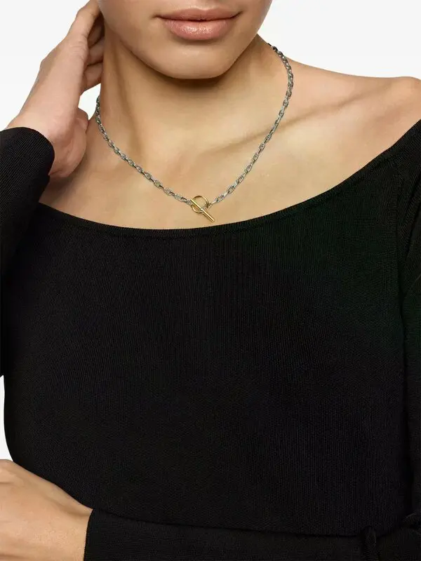 David Yurman Sterling And 18kt Yellow Gold Cable-link Chain Necklace