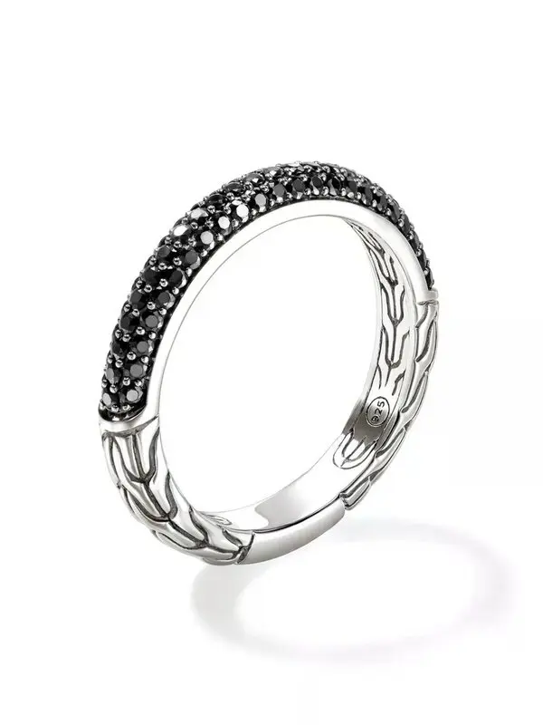John Hardy Sterling Black Sapphire Pavé Band Ring