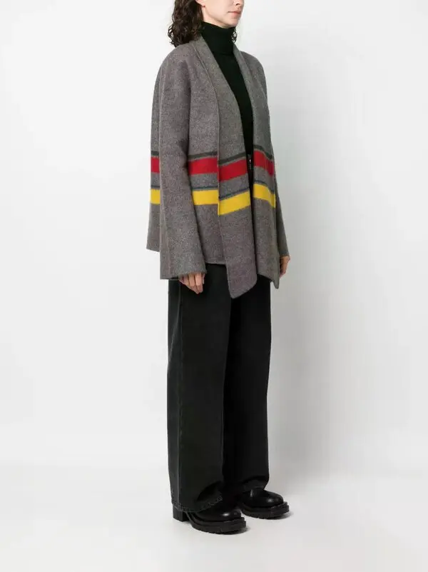 Frenckenberger Cashmere Cardigan With Horizontal Stripes