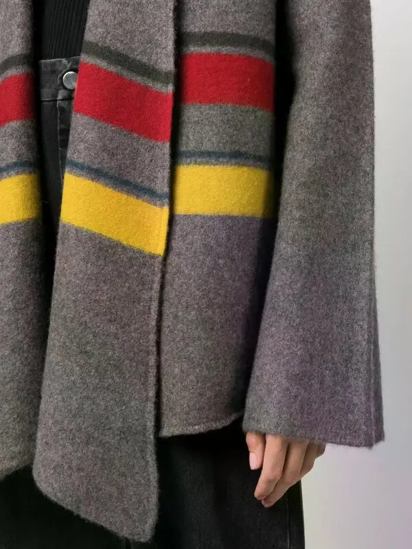 Frenckenberger Cashmere Cardigan With Horizontal Stripes