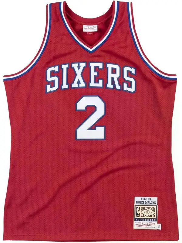 Mitchell & Ness Authentic 1982 Moses Malone Sixers Jersey