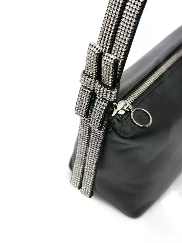 Kara Leather Tote Bag With Crystal Strap