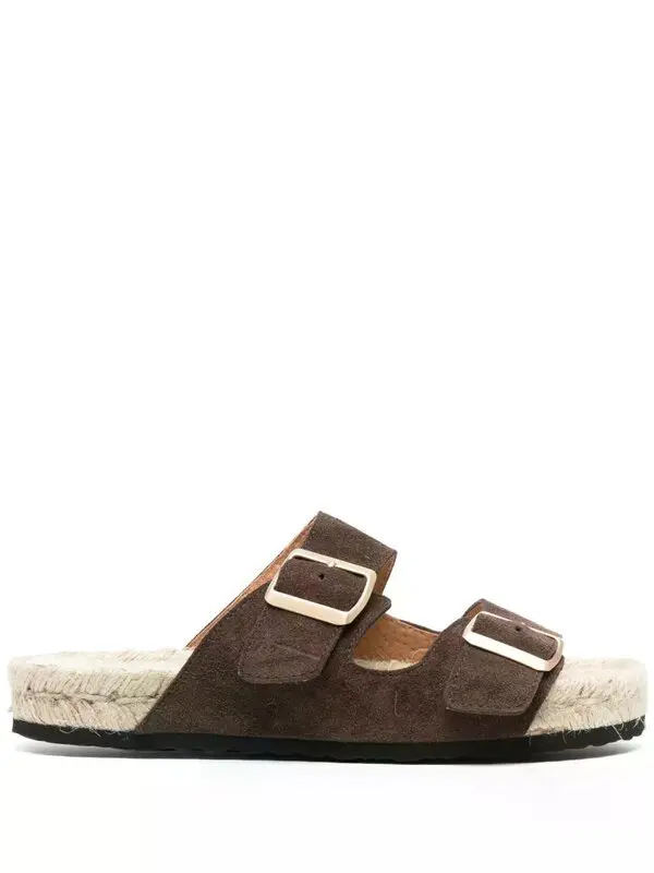 Manebí Double Buckle Flat Espadrilles - Brown