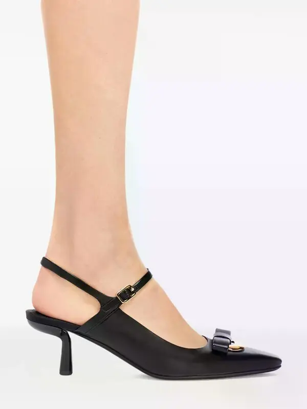 FERRAGAMO 55mm Bow Detail Slingback Pumps