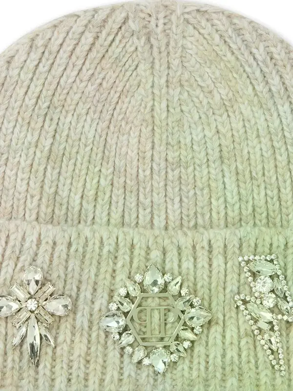 Philipp Plein Brooch Detail Beanie