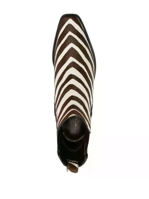 Tory Burch 45mm Zebra Print Calf Hair Chelsea Boots - Brown