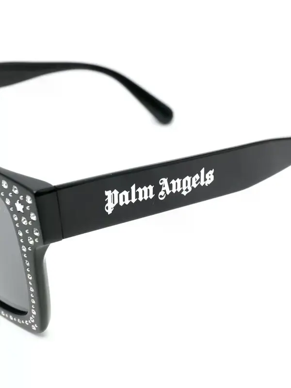 Moncler X Palm Angels Embellished Square-frame Sunglasses - Black