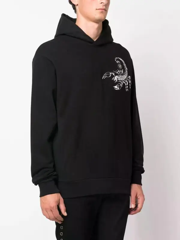 Philipp Plein Scorpion Appliqué Cotton Hoodie