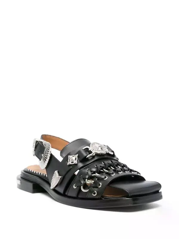Toga Embellished Leather Slingback Sandals