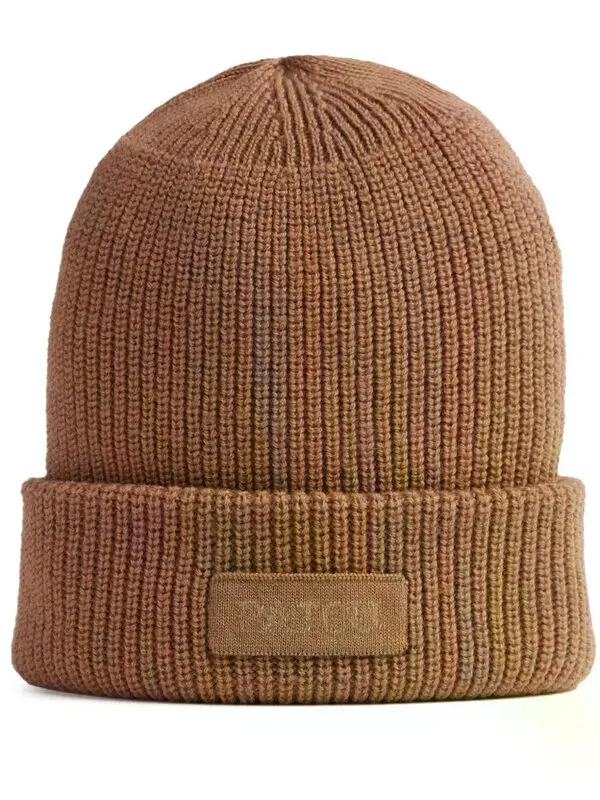 PATOU Logo-embroidered Beanie - Brown