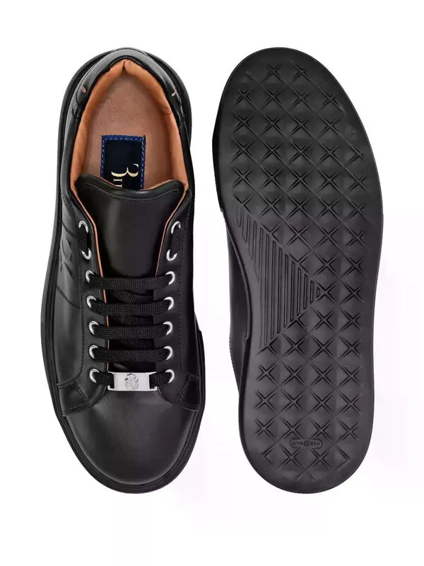 BILLIONAIRE Nappa Leather Low-top Sneakers - Black