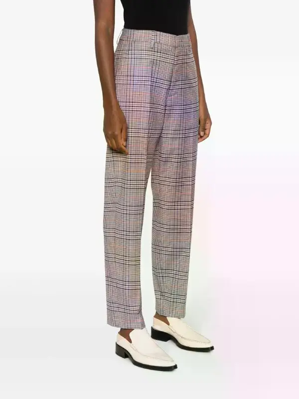 DONDUP Micaela Checked Tapered Trousers