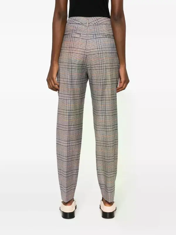 DONDUP Micaela Checked Tapered Trousers