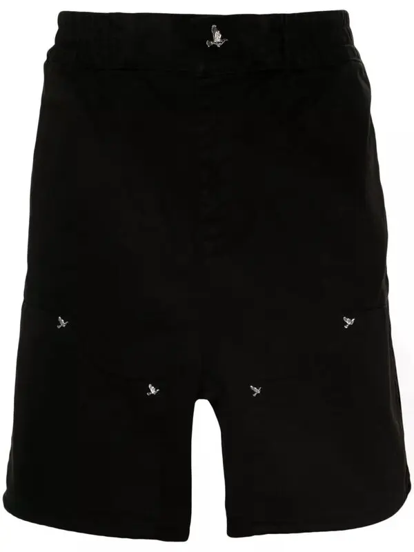 3.PARADIS Stud-embellished Cotton Bermuda Shorts - Black