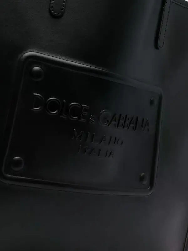 Dolce & Gabbana Logo-embossed Leather Tote Bag