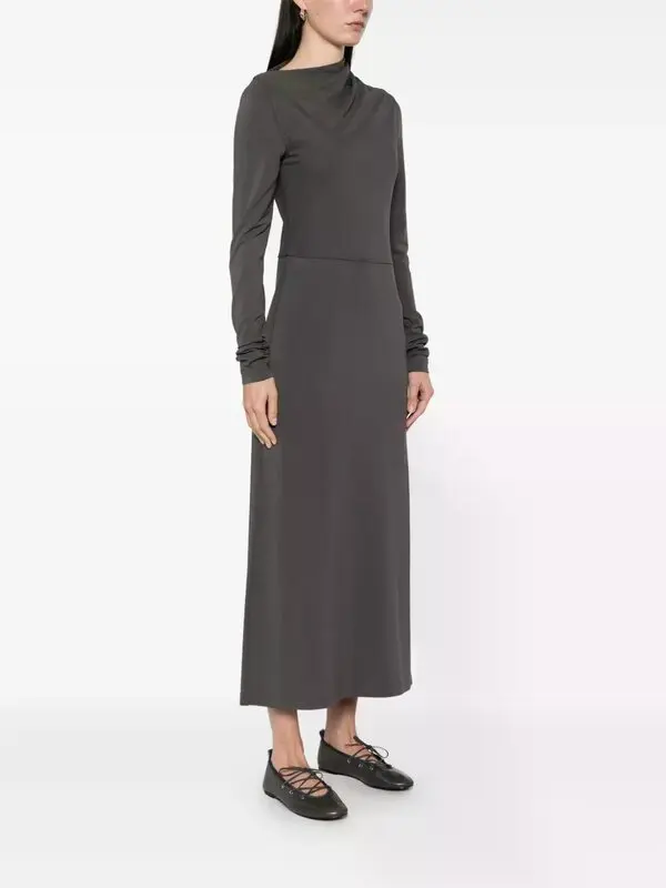 TOTEME Long Sleeve Draped Jersey Dress