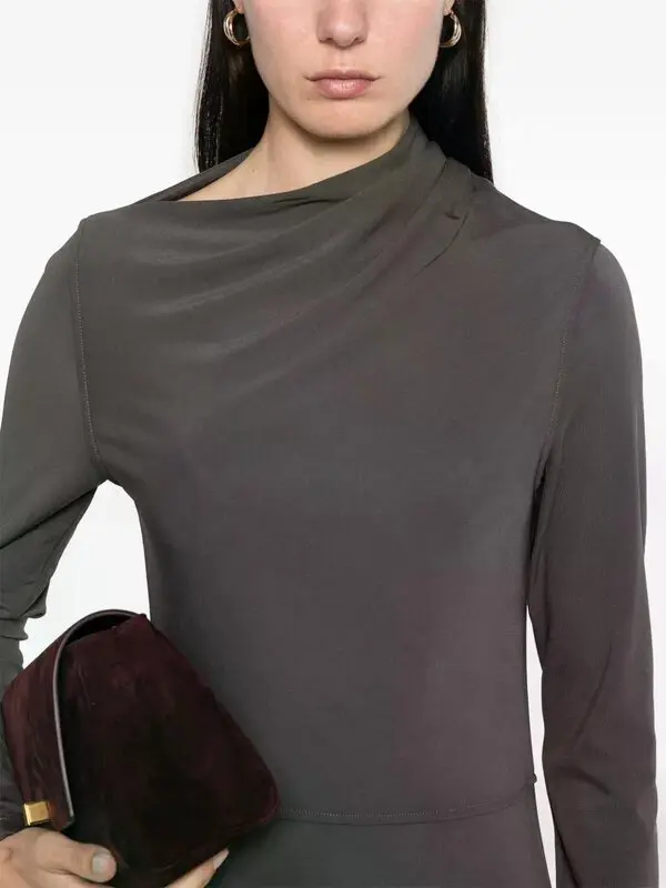TOTEME Long Sleeve Draped Jersey Dress