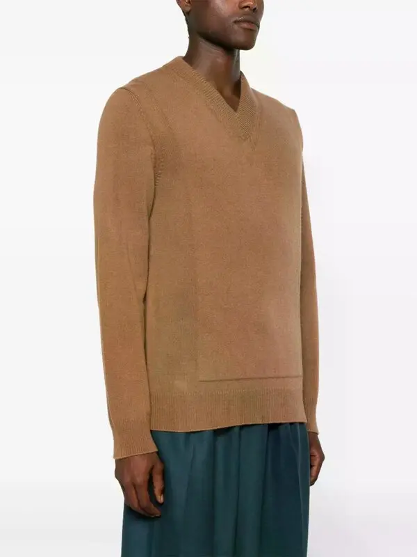 JIL SANDER V-neck Ribbed-knit Jumper