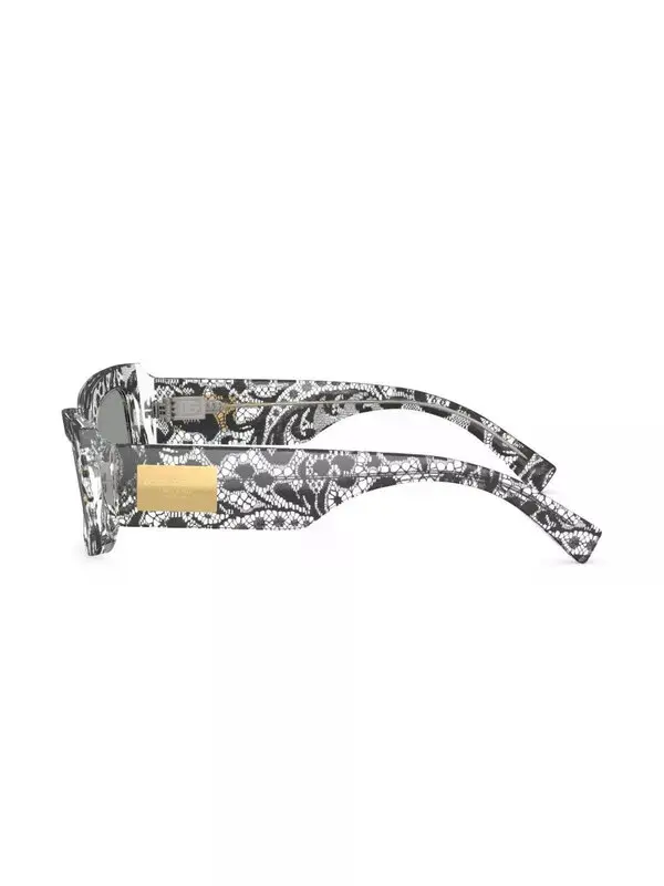 Dolce & Gabbana Floral Rectangle-frame Sunglasses
