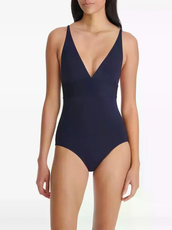 ERES Larcin Plunge Neck One-piece Swimsuit - Blue