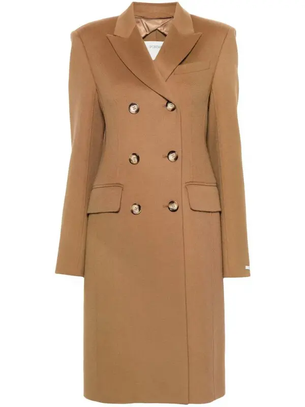 Sportmax Double-breasted Virgin Wool Coat