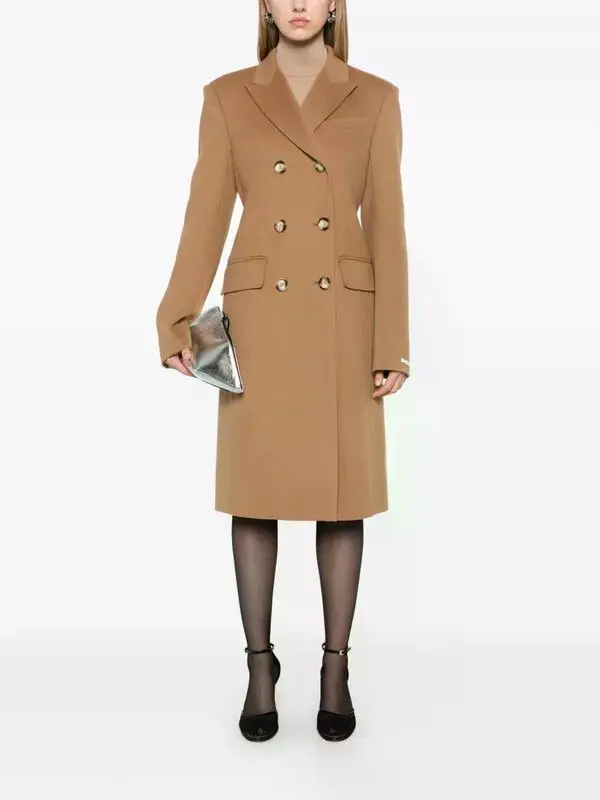 Sportmax Double-breasted Virgin Wool Coat
