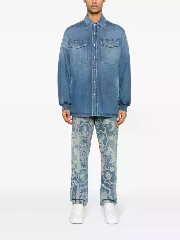 Alexander McQueen Seal-embroidered Denim Jacket