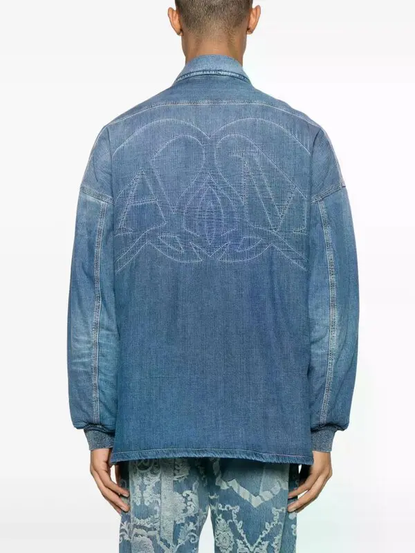 Alexander McQueen Seal-embroidered Denim Jacket