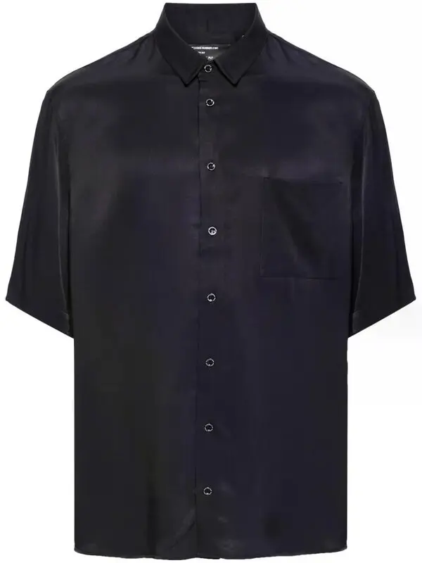 Patrizia Pepe Short-sleeve Textured Shirt - Blue