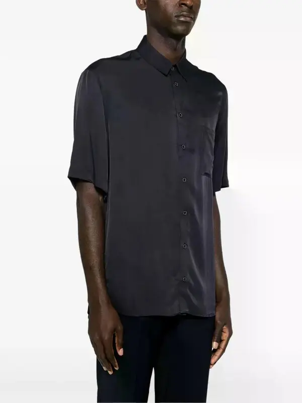 Patrizia Pepe Short-sleeve Textured Shirt - Blue