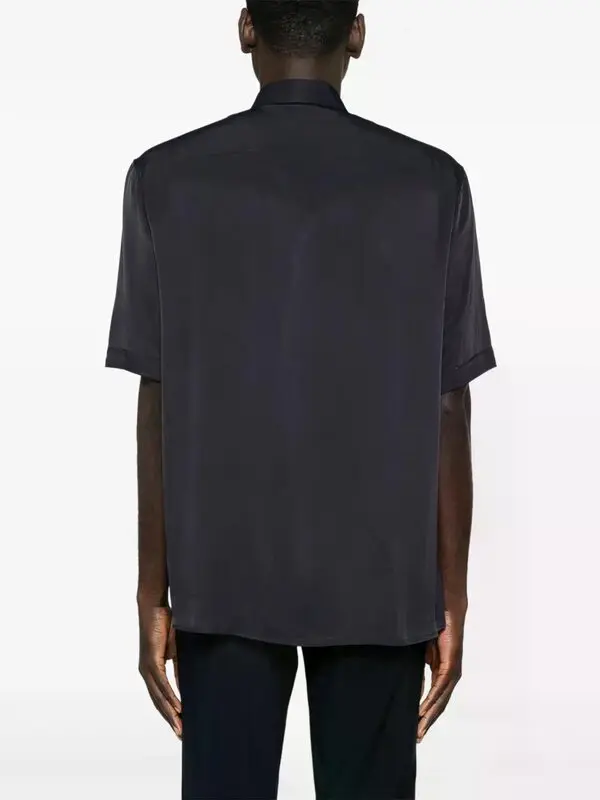 Patrizia Pepe Short-sleeve Textured Shirt - Blue