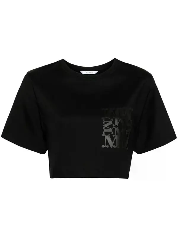 Max Mara Logo Print Cropped T-shirt