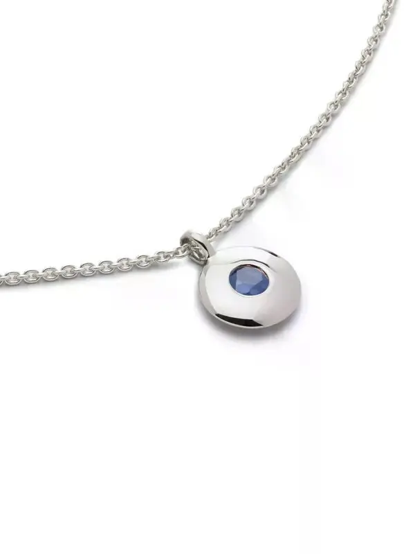 Monica Vinader September Sapphire Pendant Necklace - Silver