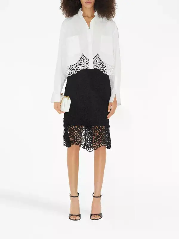 Burberry Macramé-lace Pencil Skirt