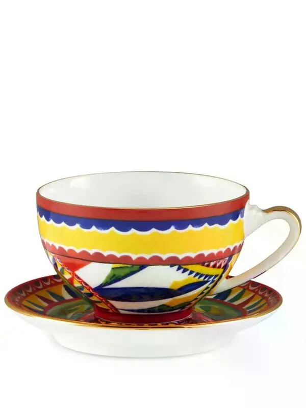 Dolce & Gabbana Carretto Siciliano Porcelain Tea Set - White