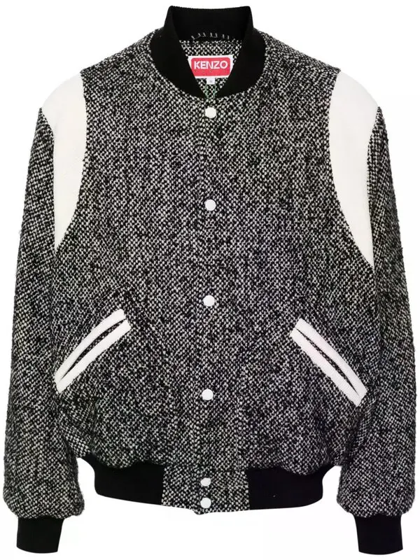 Kenzo Marl Knit Varsity Jacket