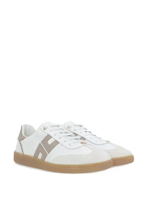 Elisabetta Franchi Leather Lace-up Sneakers - White