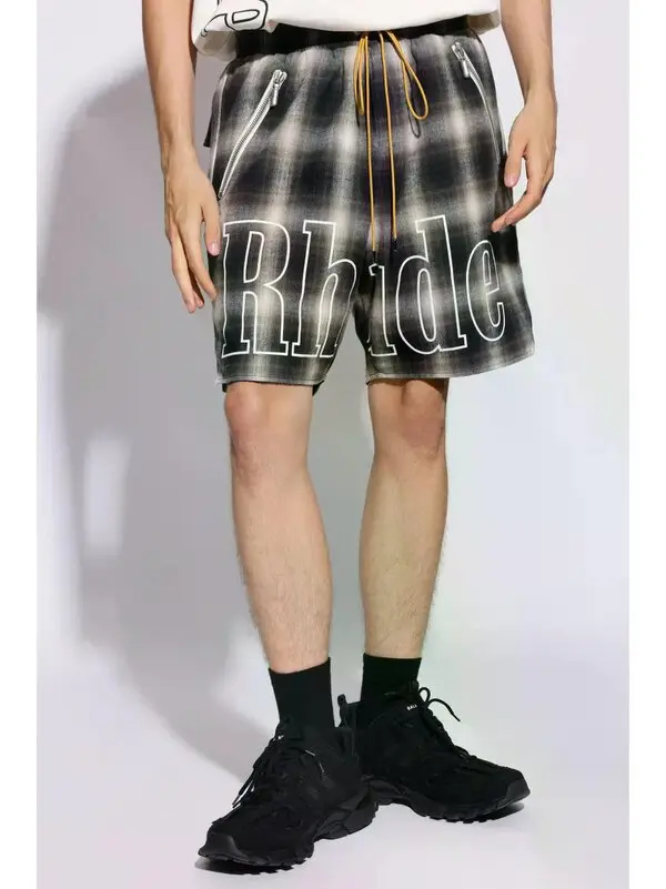 Rhude Check-print Track Shorts
