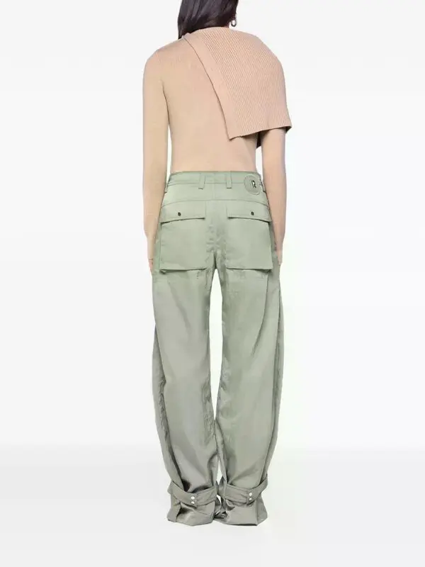 Rabanne Asymmetric Ribbed Sweater With Button Detailing - Neutrals