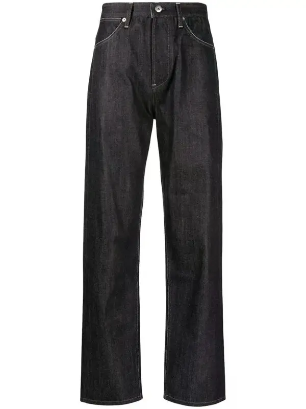 JIL SANDER Contrast Stitching Tapered Leg Jeans