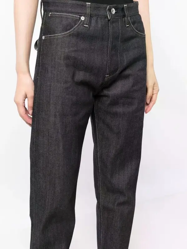 JIL SANDER Contrast Stitching Tapered Leg Jeans