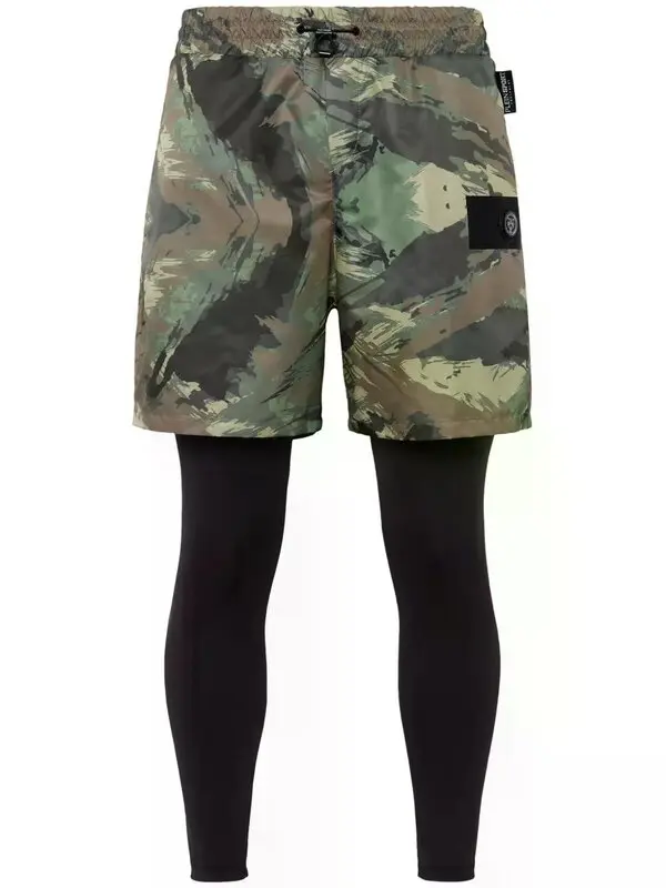 PLEIN SPORT Camouflage-print Layered Track Pants