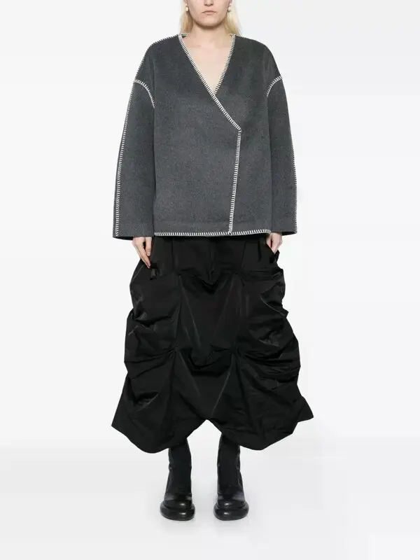 TOUT A COUP Stitch-detail Wrap Jacket