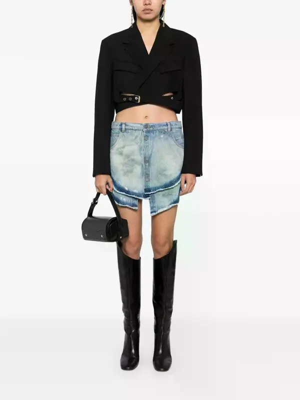 EGONLAB Layered Distressed Denim Skirt