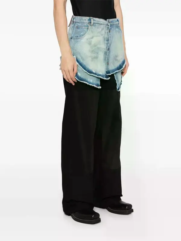EGONLAB Layered Distressed Denim Skirt