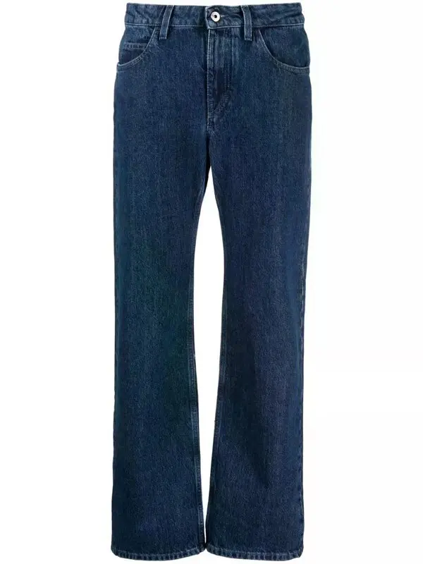 Off-White Cropped Straight-leg Jeans - Blue